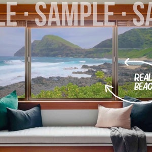 Beach Picture Window ANIMATED VIRTUAL BACKGROUND | Instant Digital ...