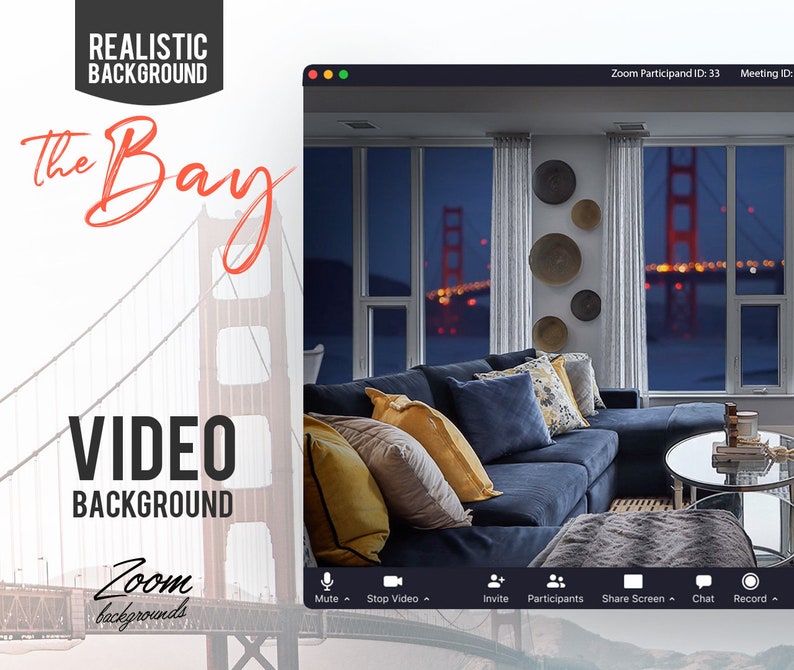 Golden Gate Bridge ANIMATED VIRTUAL BACKGROUND Instant - Etsy