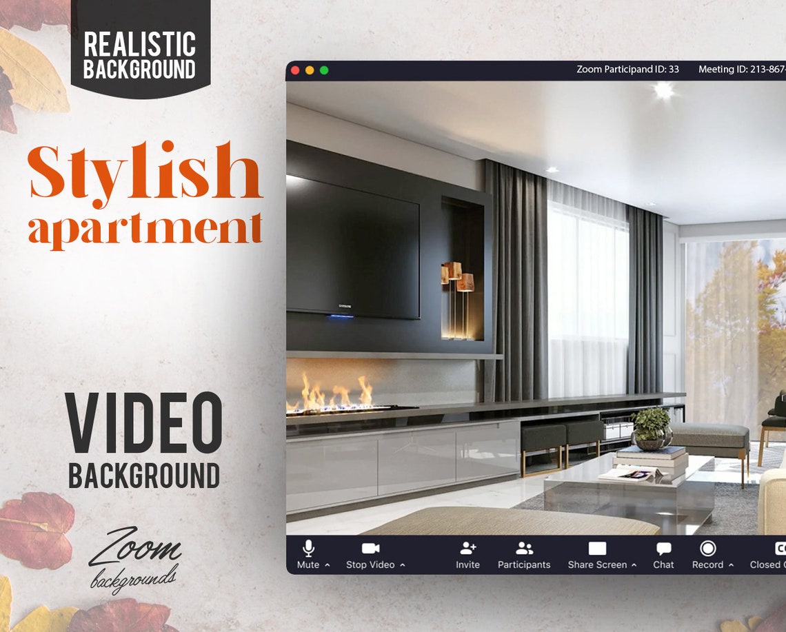 Stylish Apartment ANIMATED VIRTUAL BACKGROUND | Instant Digital ...