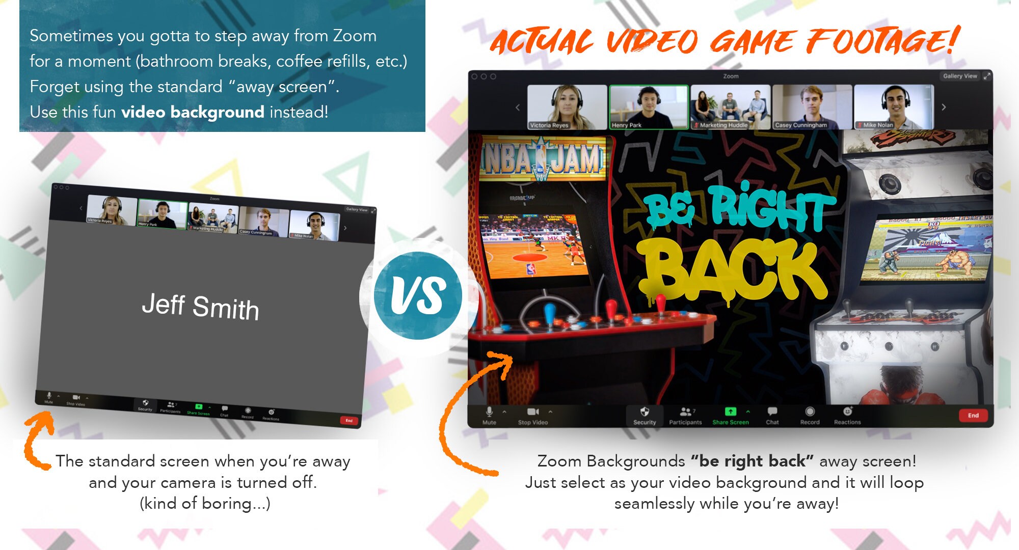 NBA Jam and Street Fighter Animated VIRTUAL BACKGROUND | Instant ...