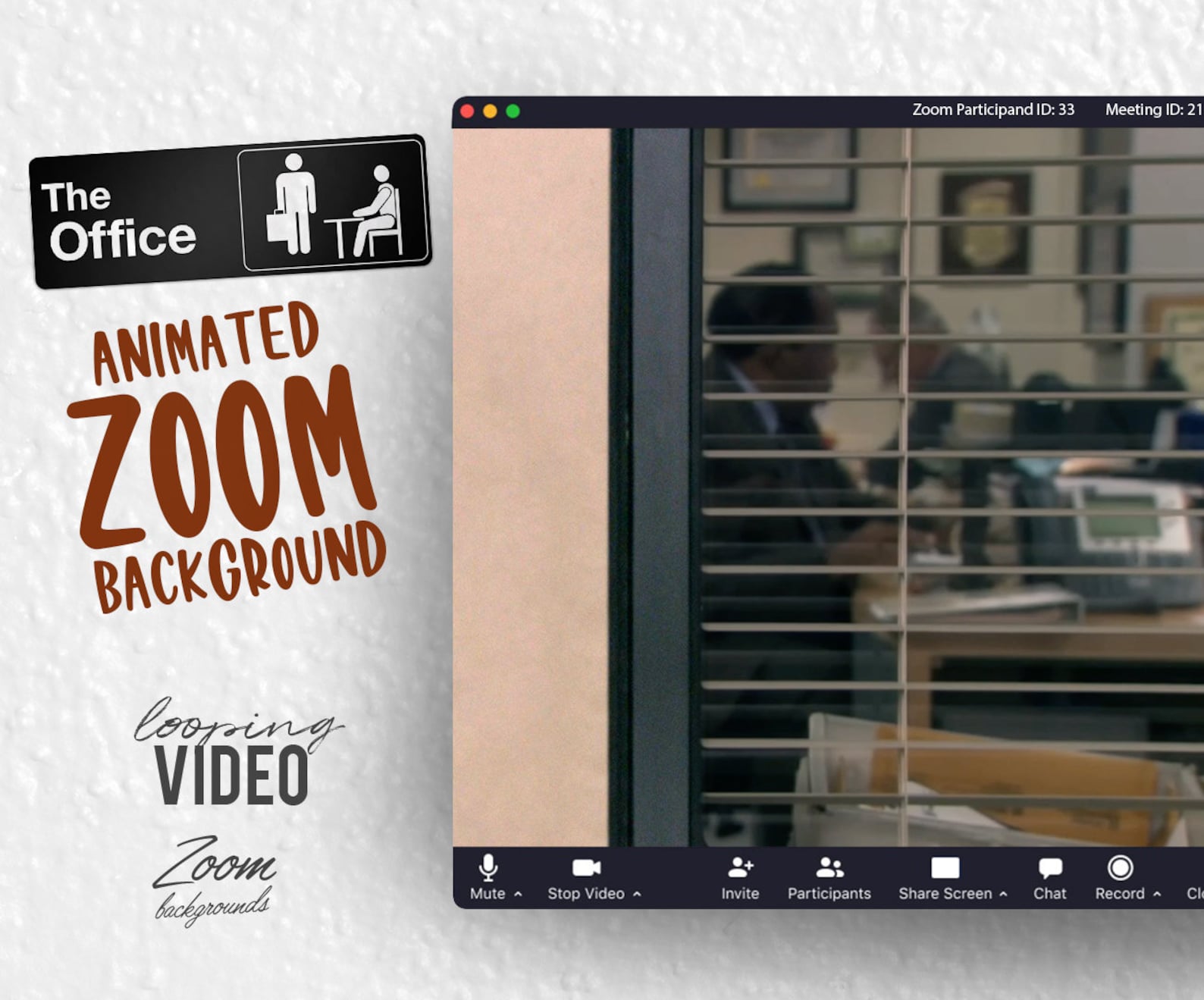 The Office ANIMATED VIRTUAL BACKGROUND | Instant Digital Download ...