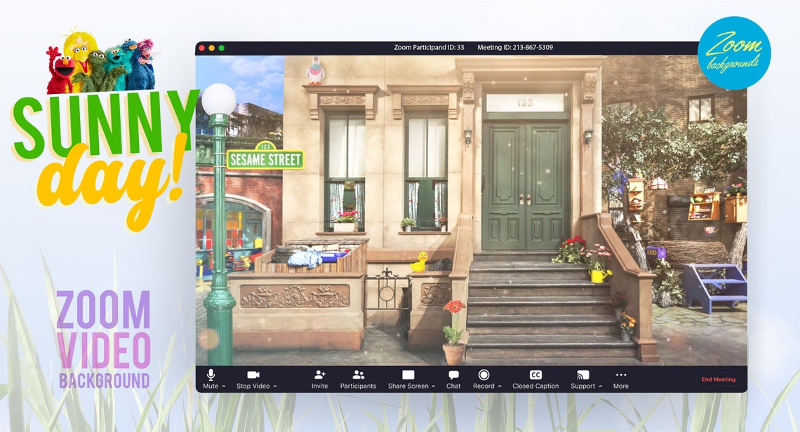 Sunny Day ANIMATED VIRTUAL BACKGROUND Instant Digital Download Video ...