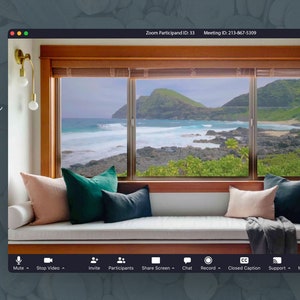 Beach Picture Window ANIMATED VIRTUAL BACKGROUND | Instant Digital ...