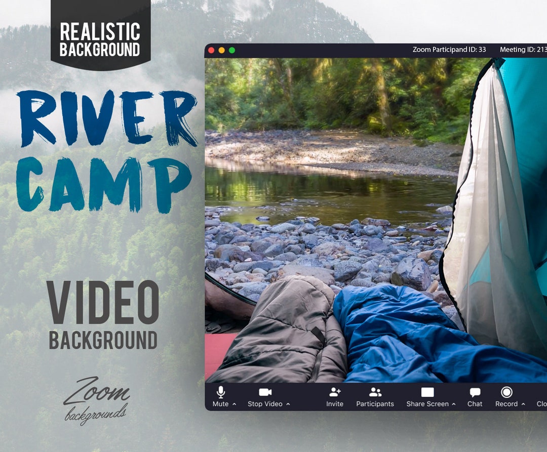 River Camp! ANIMATED VIRTUAL BACKGROUND | Instant Digital Download ...