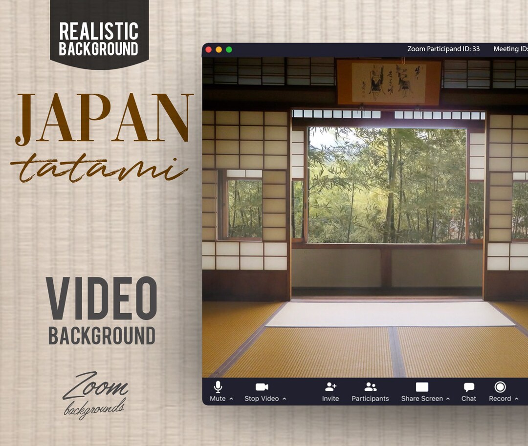 Japanese Room ANIMATED VIRTUAL BACKGROUND Instant Digital Download ...