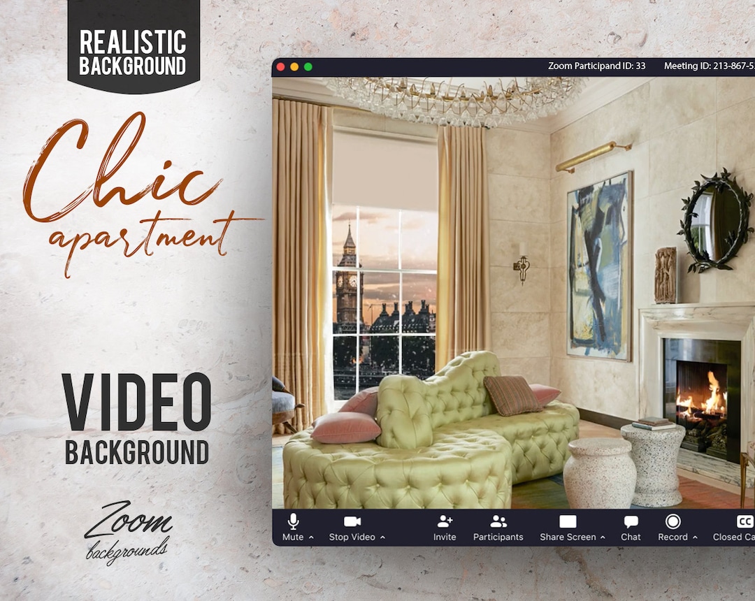 London Apartment ANIMATED VIRTUAL BACKGROUND | Instant Digital Download ...