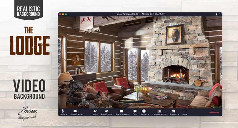 The Lodge ANIMATED VIRTUAL BACKGROUND | Instant Digital Download ...