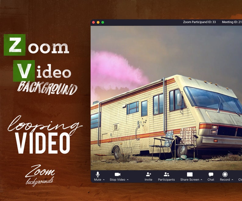 Breaking Bad ANIMATED VIRTUAL BACKGROUND Instant Digital Download Video ...