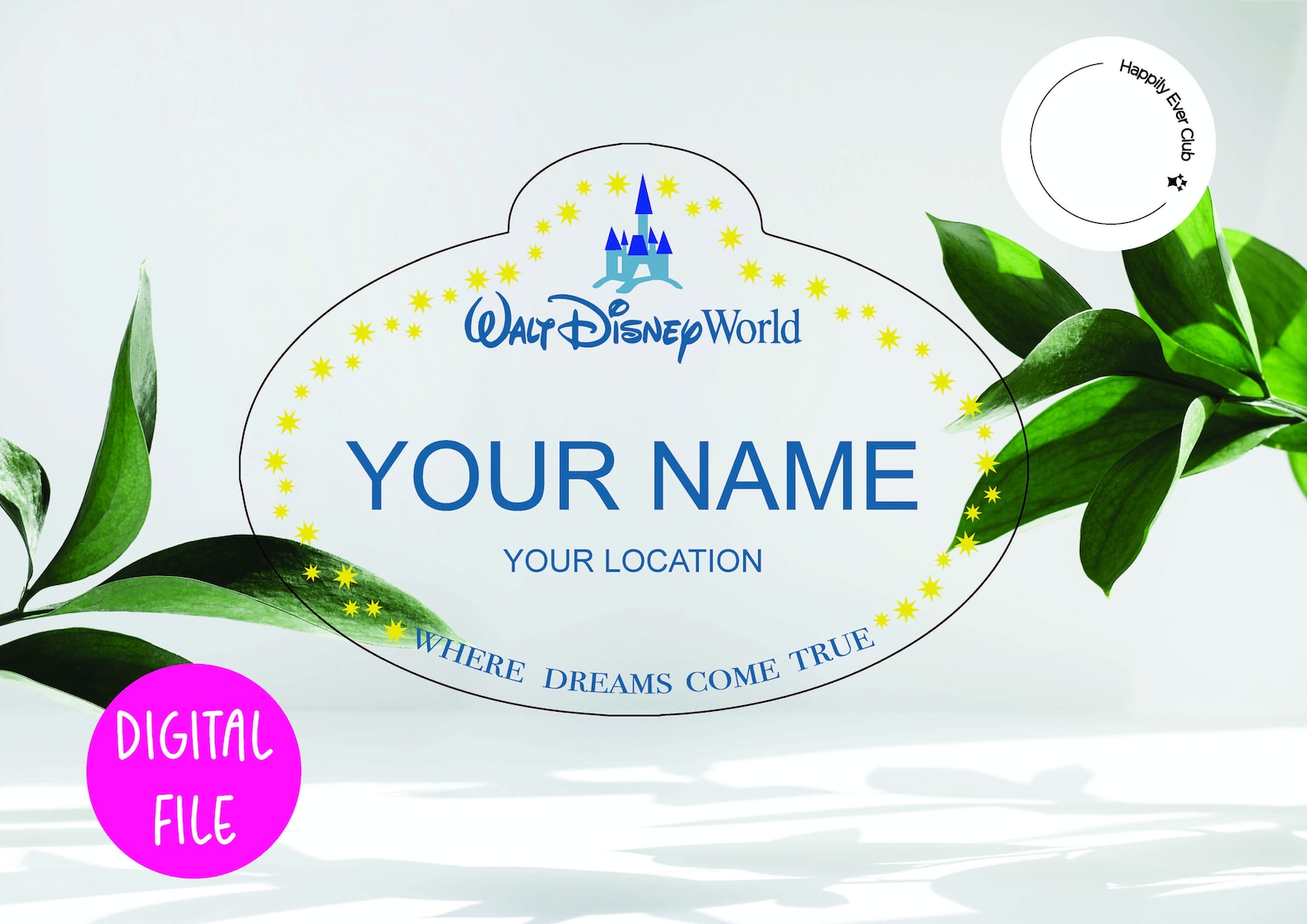 WDW Cast Member Badge Signs Name Tag SVG Disneyworld Cricut - Etsy