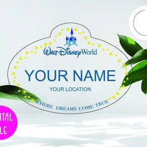 WDW Cast Member Badge Signs Name Tag SVG Disneyworld Cricut - Etsy
