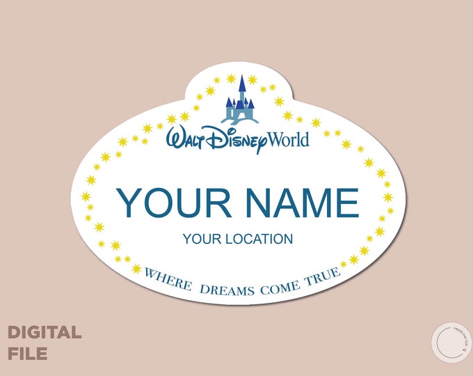 WDW Cast Member Badge Signs Name Tag SVG Disneyworld Cricut - Etsy