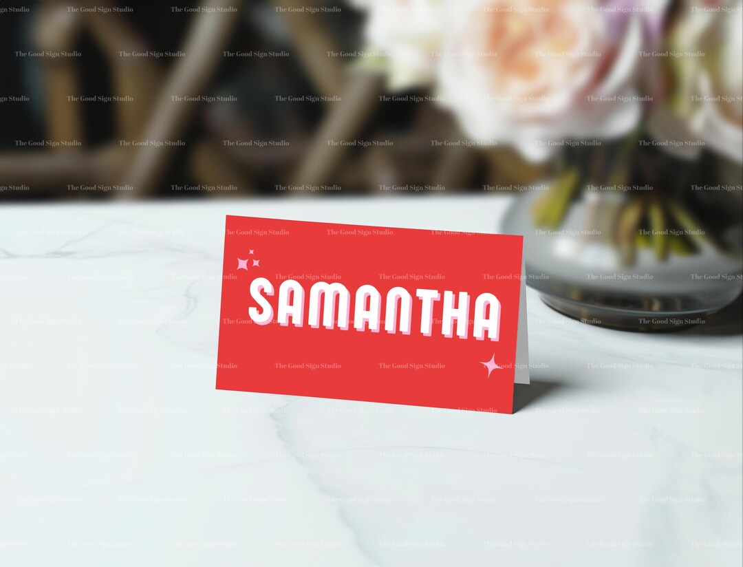 Funky Name Cards, Wedding Name Cards, Disco Style Instant Downloadable ...