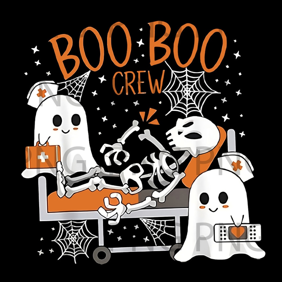 Boo Crew Png Halloween Nurse Png Cute Ghost Png Funny - Etsy