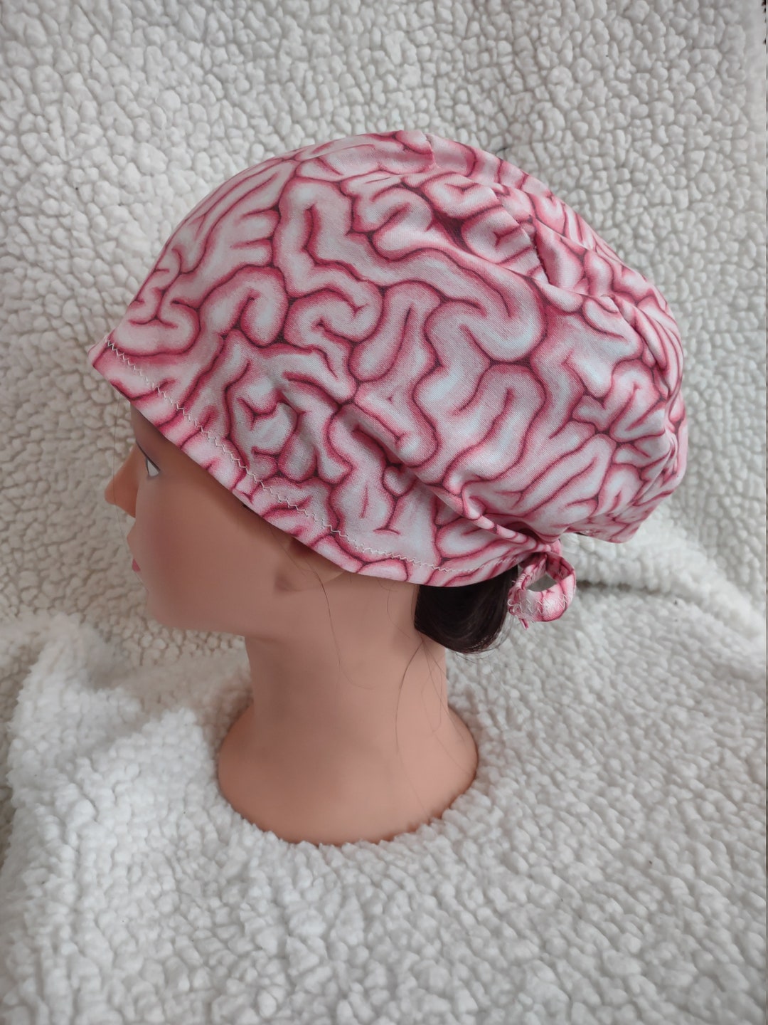 Scrub Cap With Ties Great Gift Brain Hero Flower Animal - Etsy