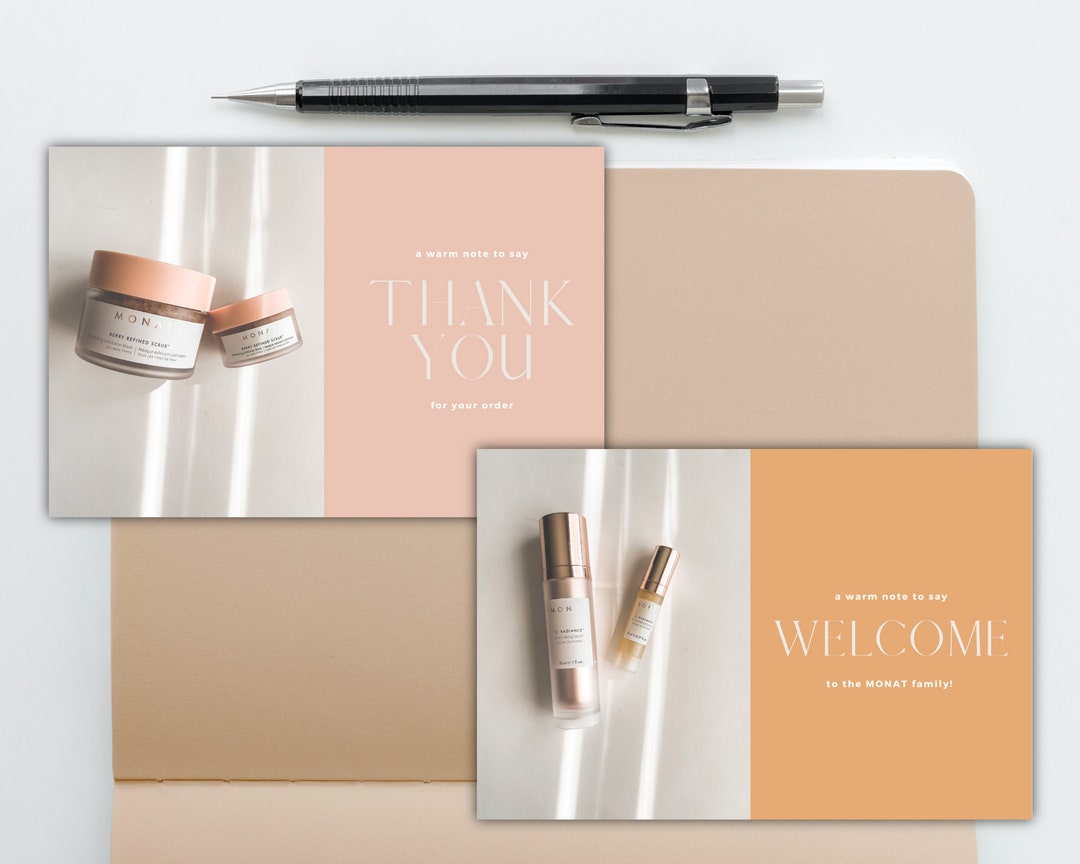 MONAT Thank You & Welcome Postcard, Skincare Minis Digital Files - Etsy