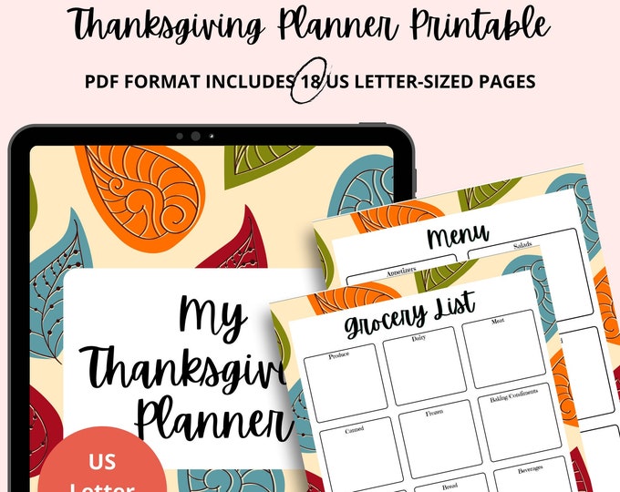 Thanksgiving Planner Printable Set - Etsy
