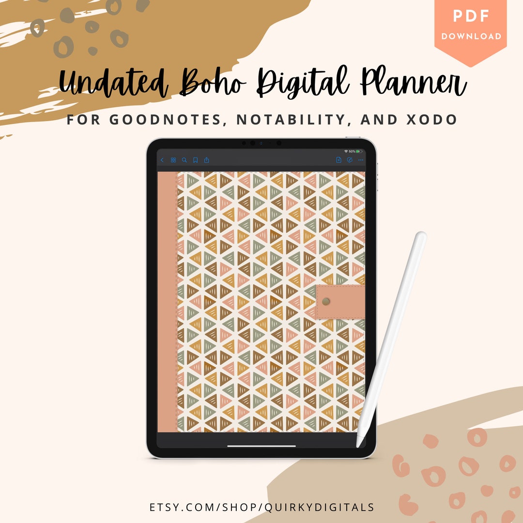 Undated Boho Digital Planner, Pdf Planner, Goodnotes Planner, iPad ...