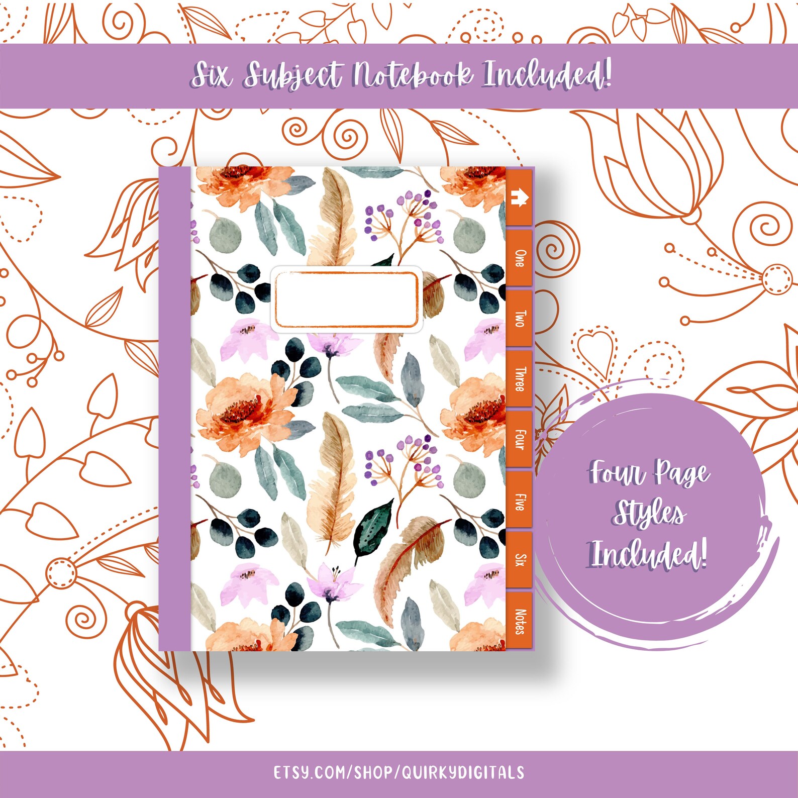 Floral Dreams Undated Digital Planner - Etsy