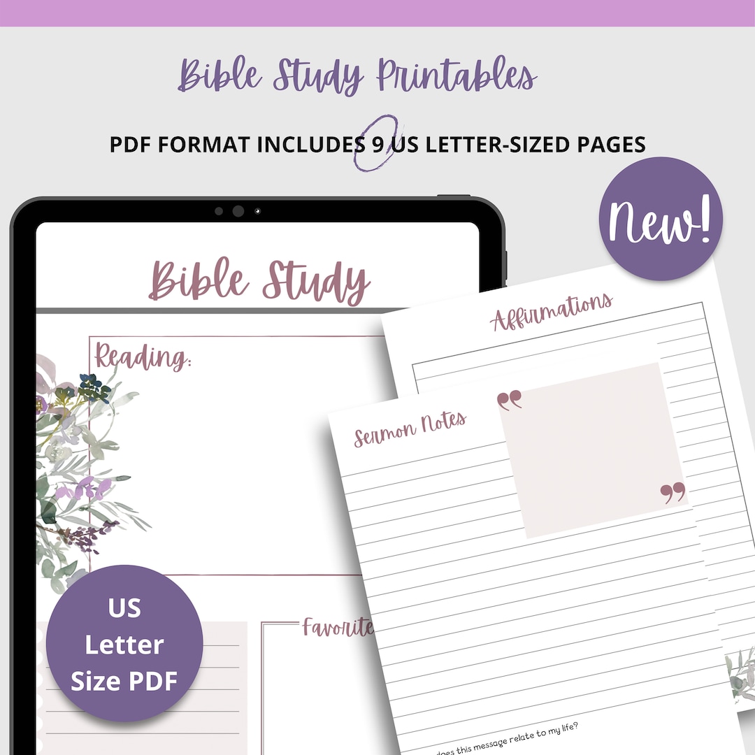 Bible Study Printables PDF - Etsy