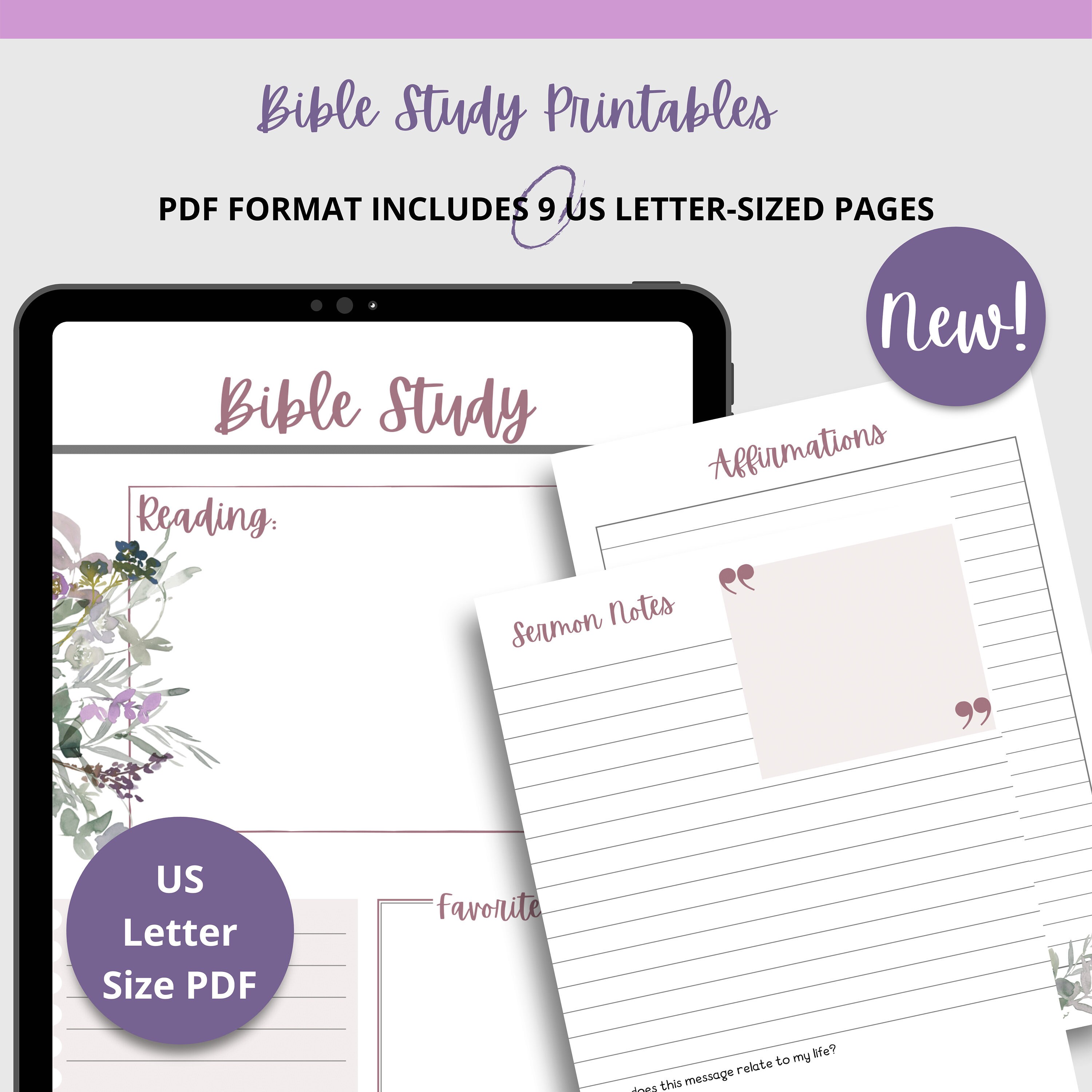 Bible Study Printables PDF - Etsy