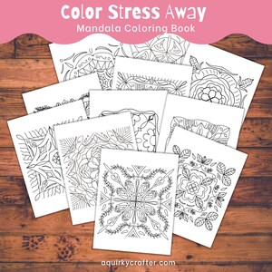 Color Stress Away Mandala Coloring Book - Etsy