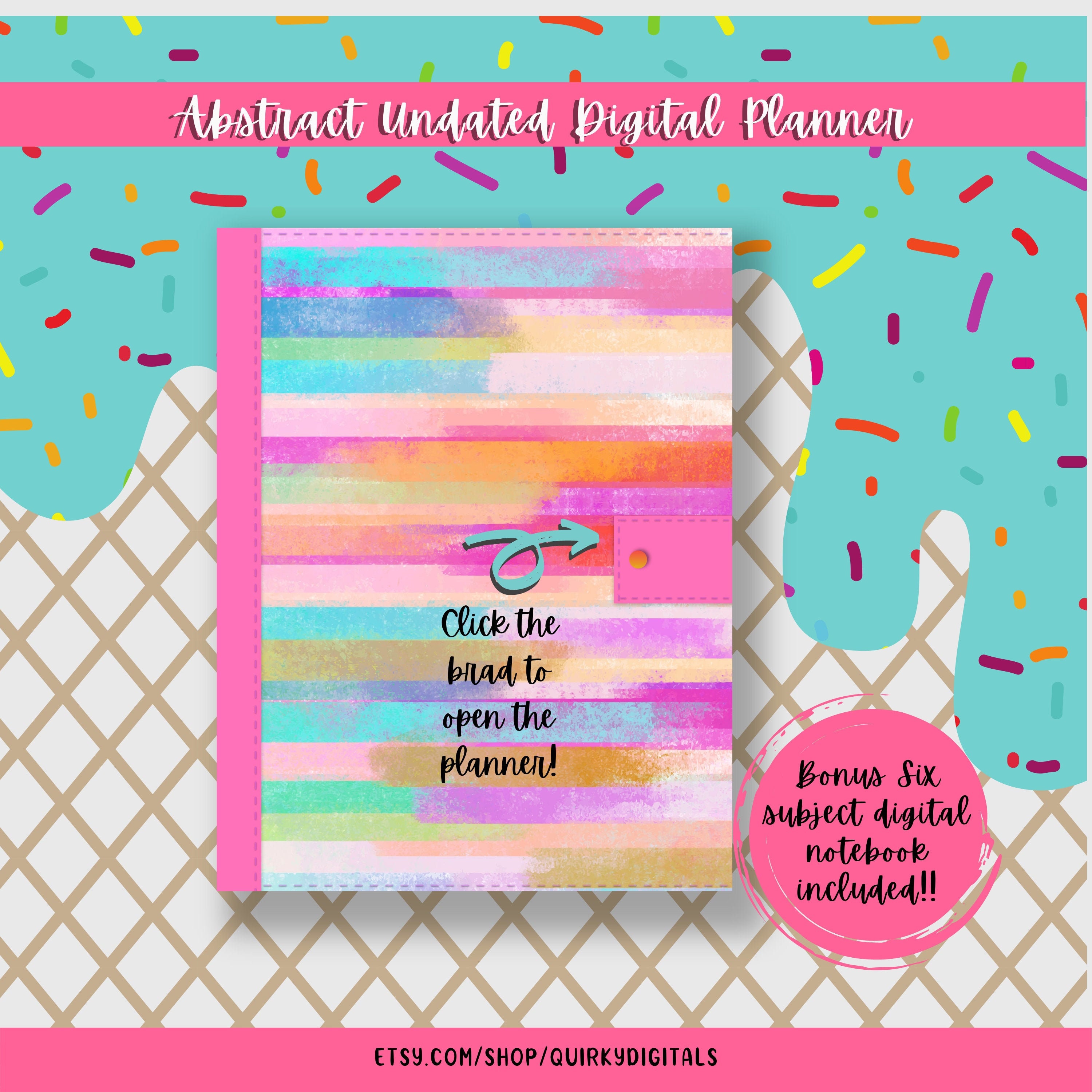 Rainbow Sherbet Undated Digital Planner & Notebook - Etsy