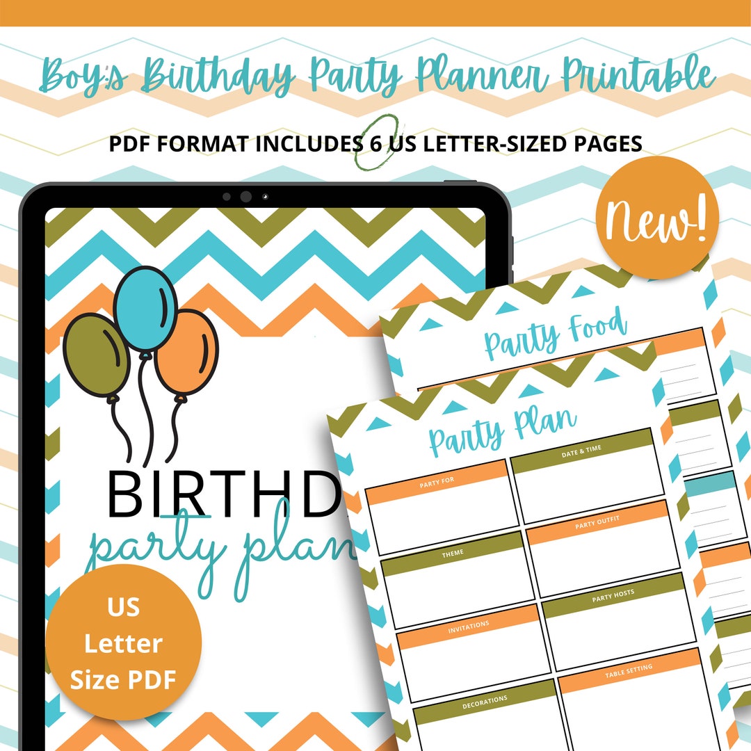Boy's Birthday Party Planner Printables - Etsy