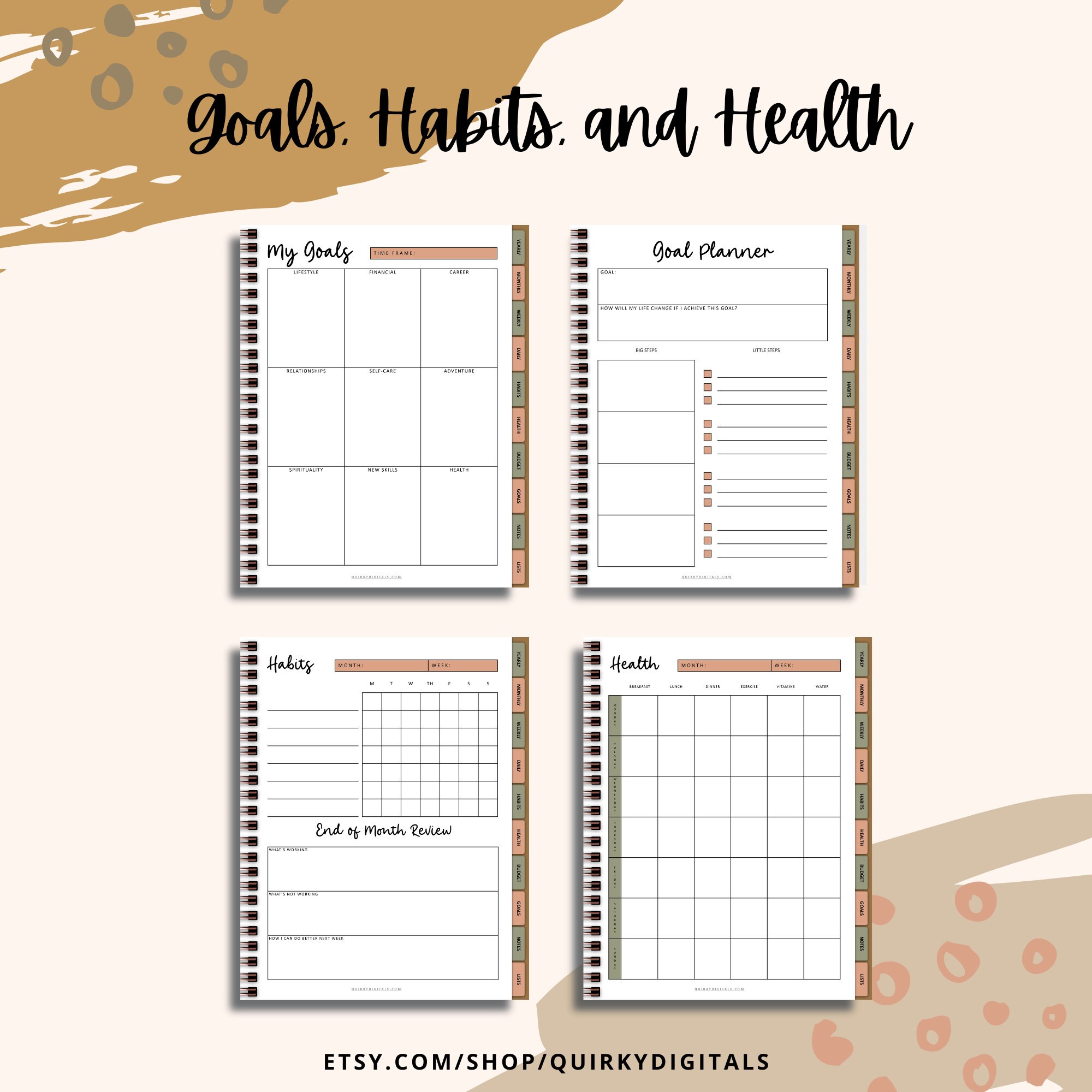 Undated Boho Digital Planner, Pdf Planner, Goodnotes Planner, iPad ...