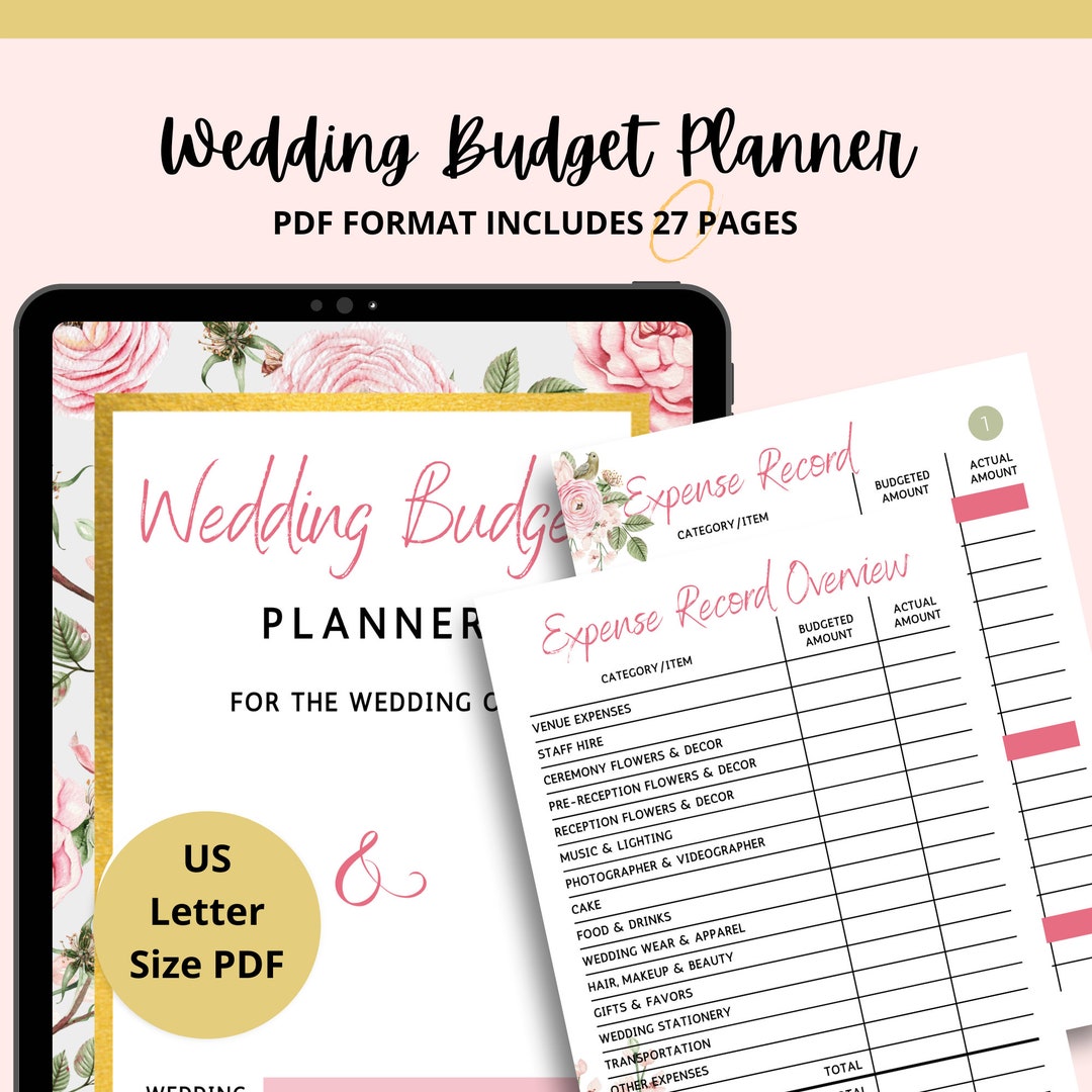 Wedding Budget Planner Printables, PDF Printable - Etsy