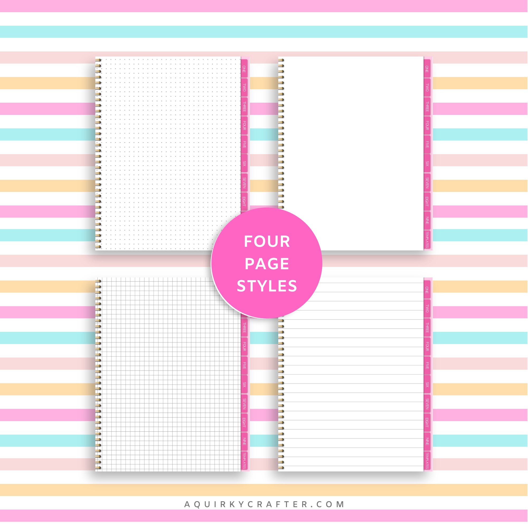 Bubblegum and Glitter Digital Notebook - Etsy