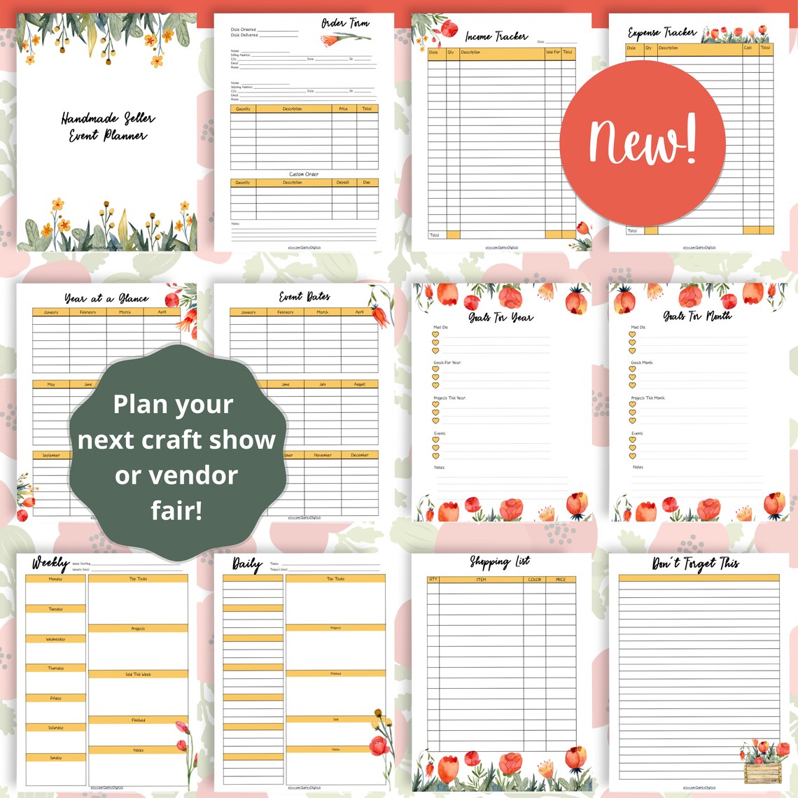 Handmade Seller Event Planner Printables - Etsy