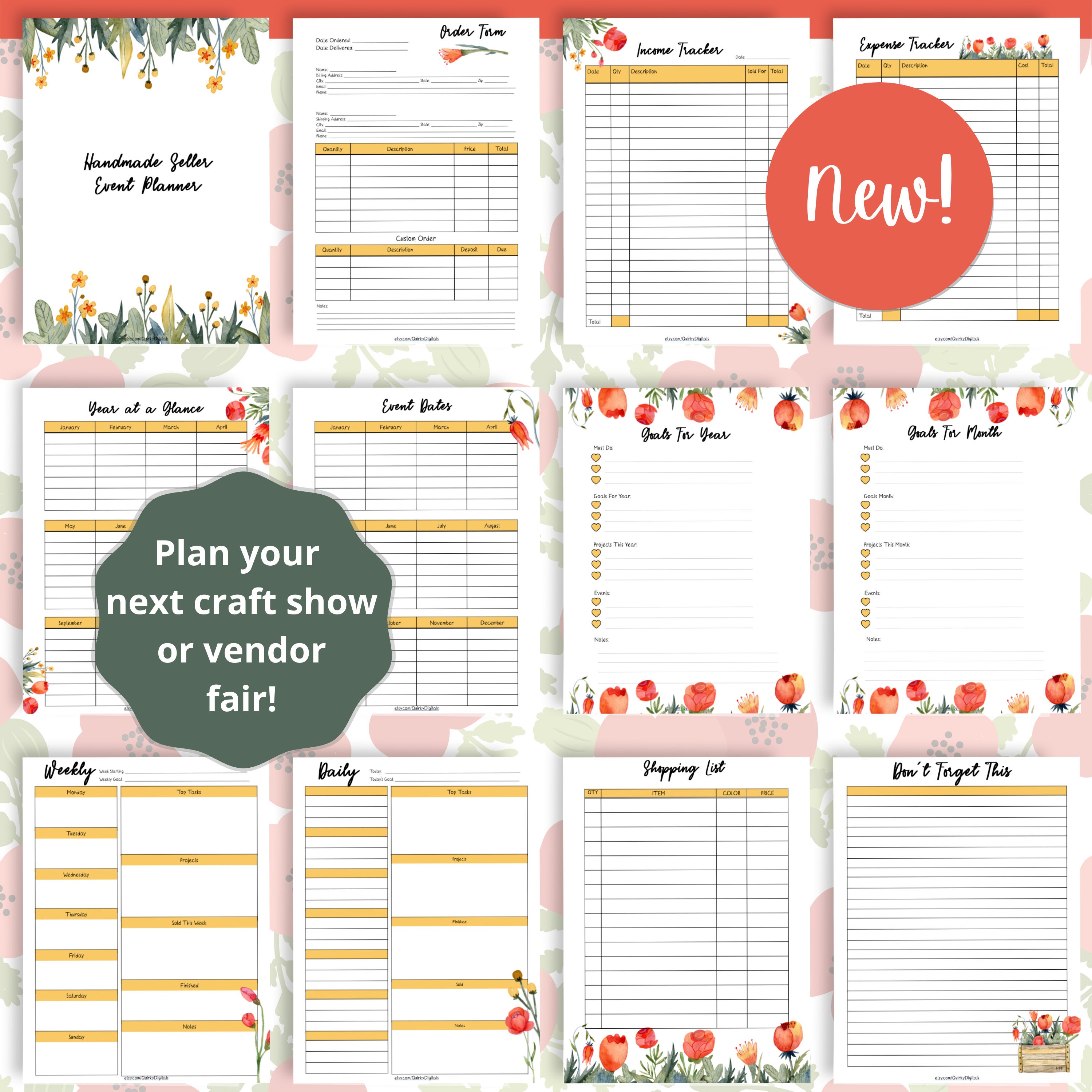 Handmade Seller Event Planner Printables - Etsy