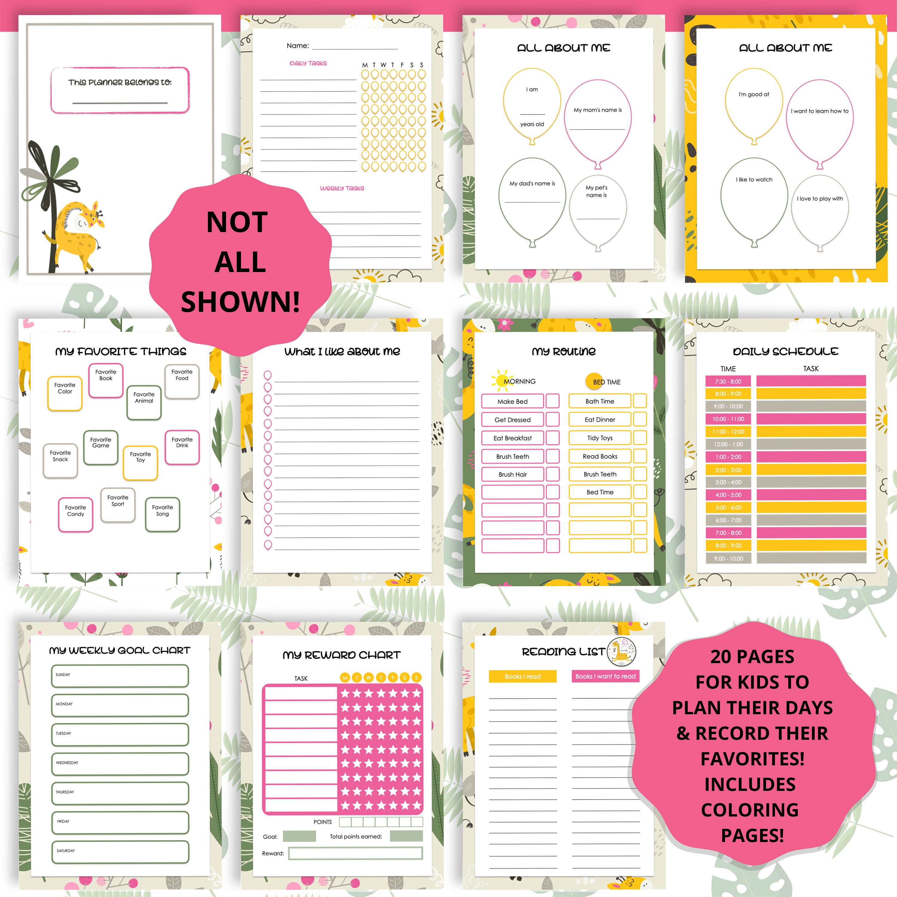 Kids' Printable Planner PDF Format - Etsy