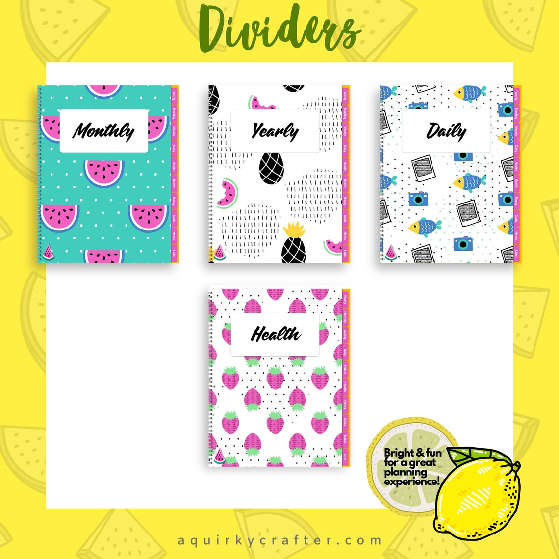 Lemon and Sunshine Undated Digital Planner - Etsy