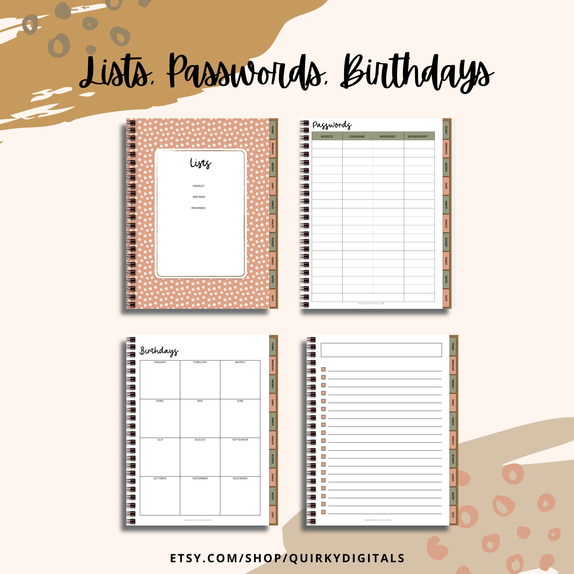 Undated Boho Digital Planner, Pdf Planner, Goodnotes Planner, iPad ...