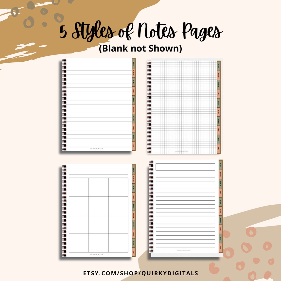 Undated Boho Digital Planner, Pdf Planner, Goodnotes Planner, iPad ...