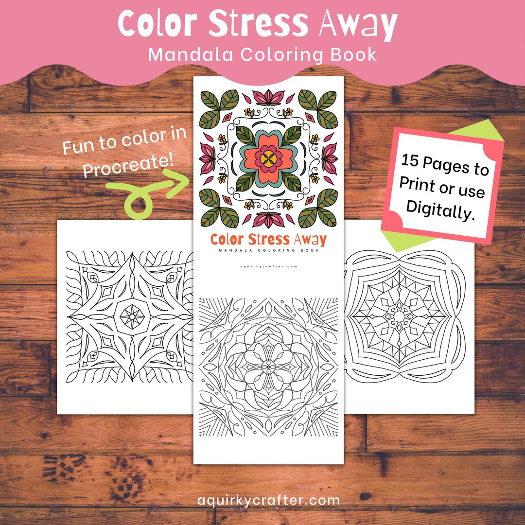 Color Stress Away Mandala Coloring Book - Etsy