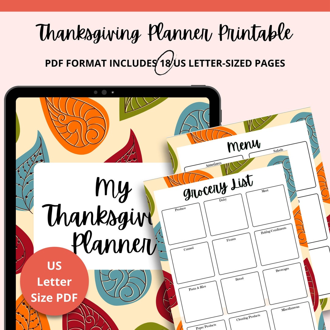 Thanksgiving Planner Printable Set - Etsy