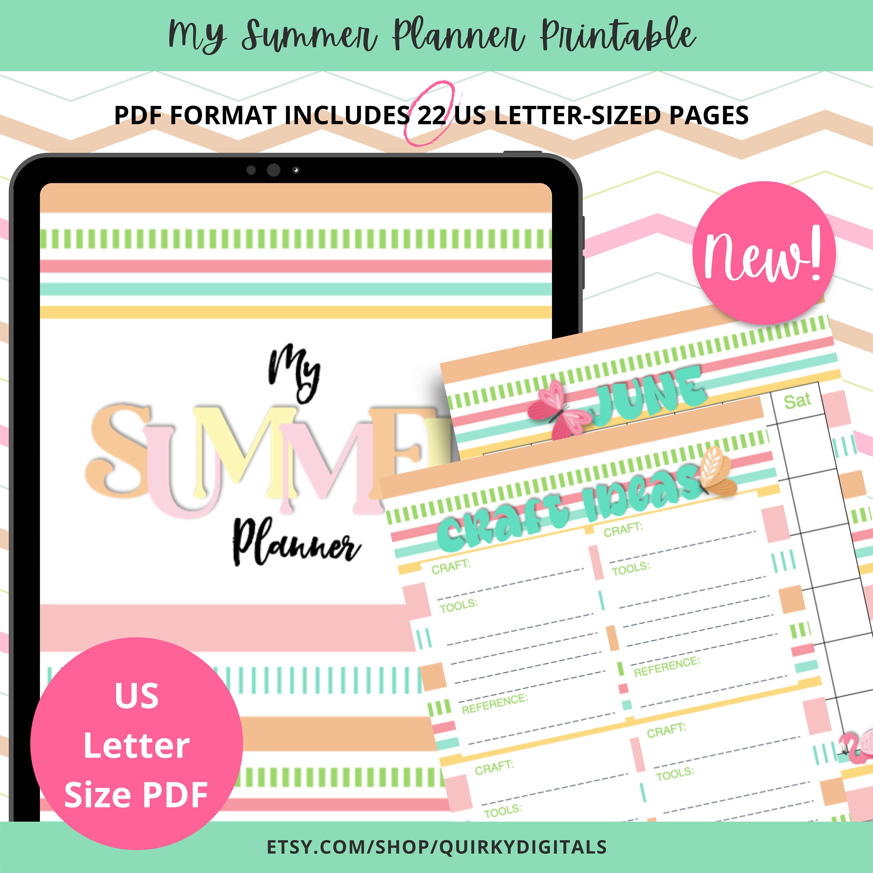 Summer Planner Printable Set - Etsy