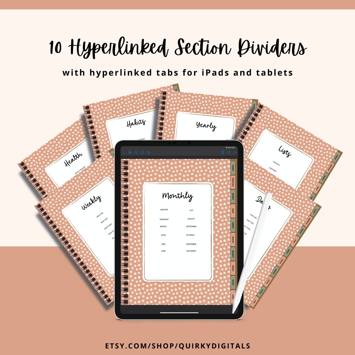 Undated Boho Digital Planner, Pdf Planner, Goodnotes Planner, iPad ...