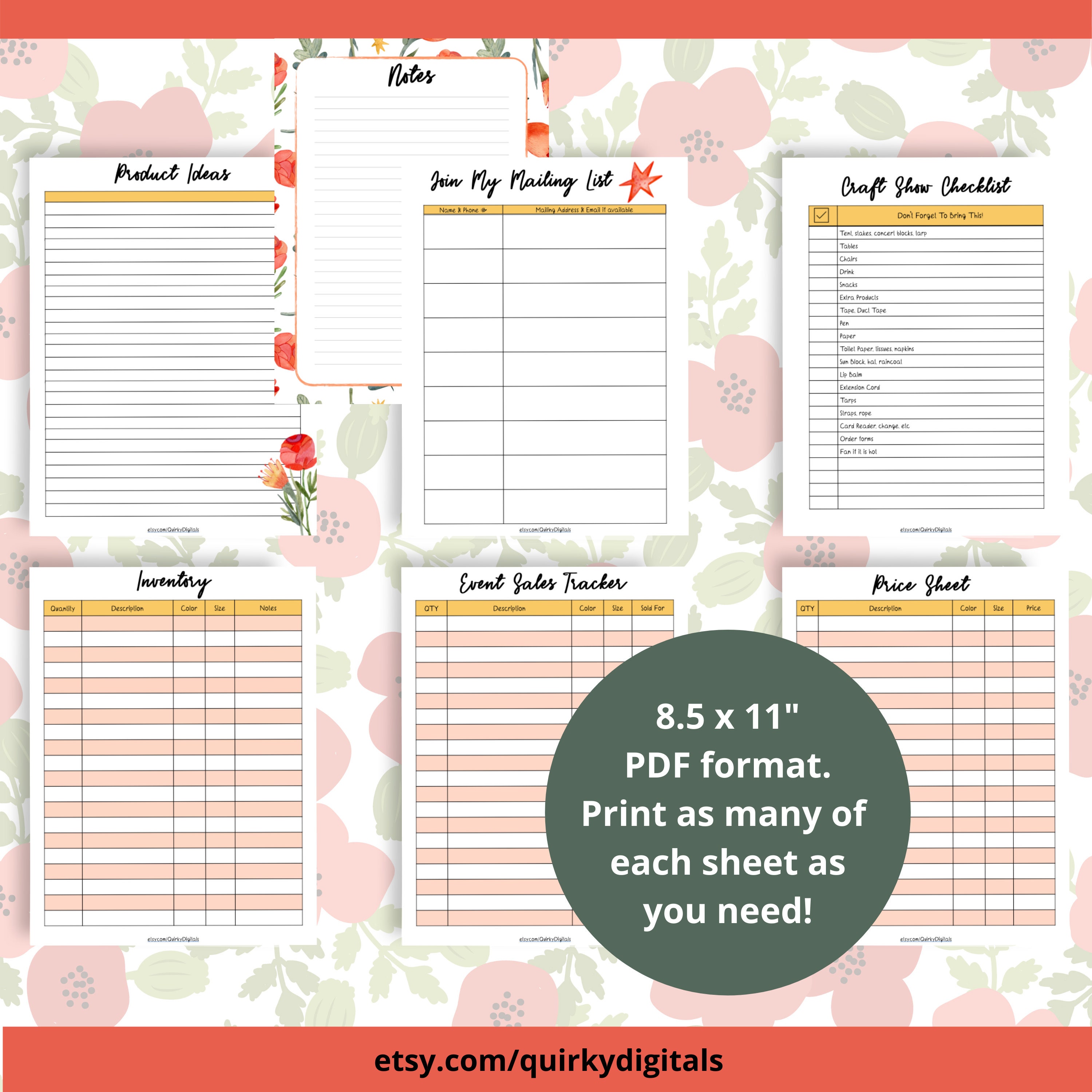 Handmade Seller Event Planner Printables - Etsy