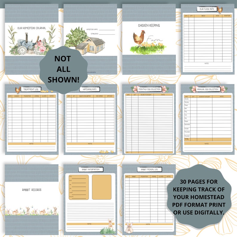 Homestead Journal Planner Printable Set - Etsy