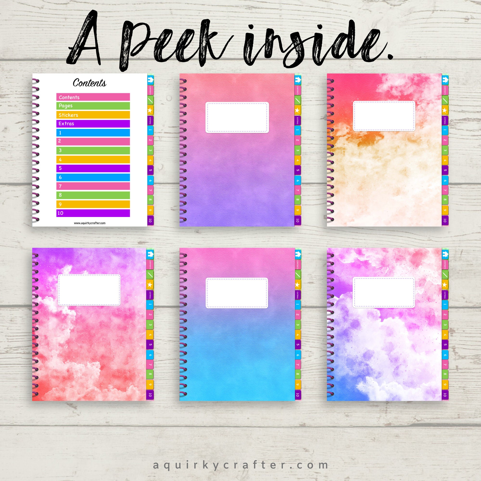 Rainbow Digital Notebook With Bonus Digital Stickers. - Etsy