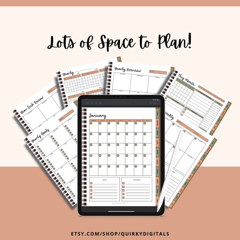 Undated Boho Digital Planner, Pdf Planner, Goodnotes Planner, iPad ...