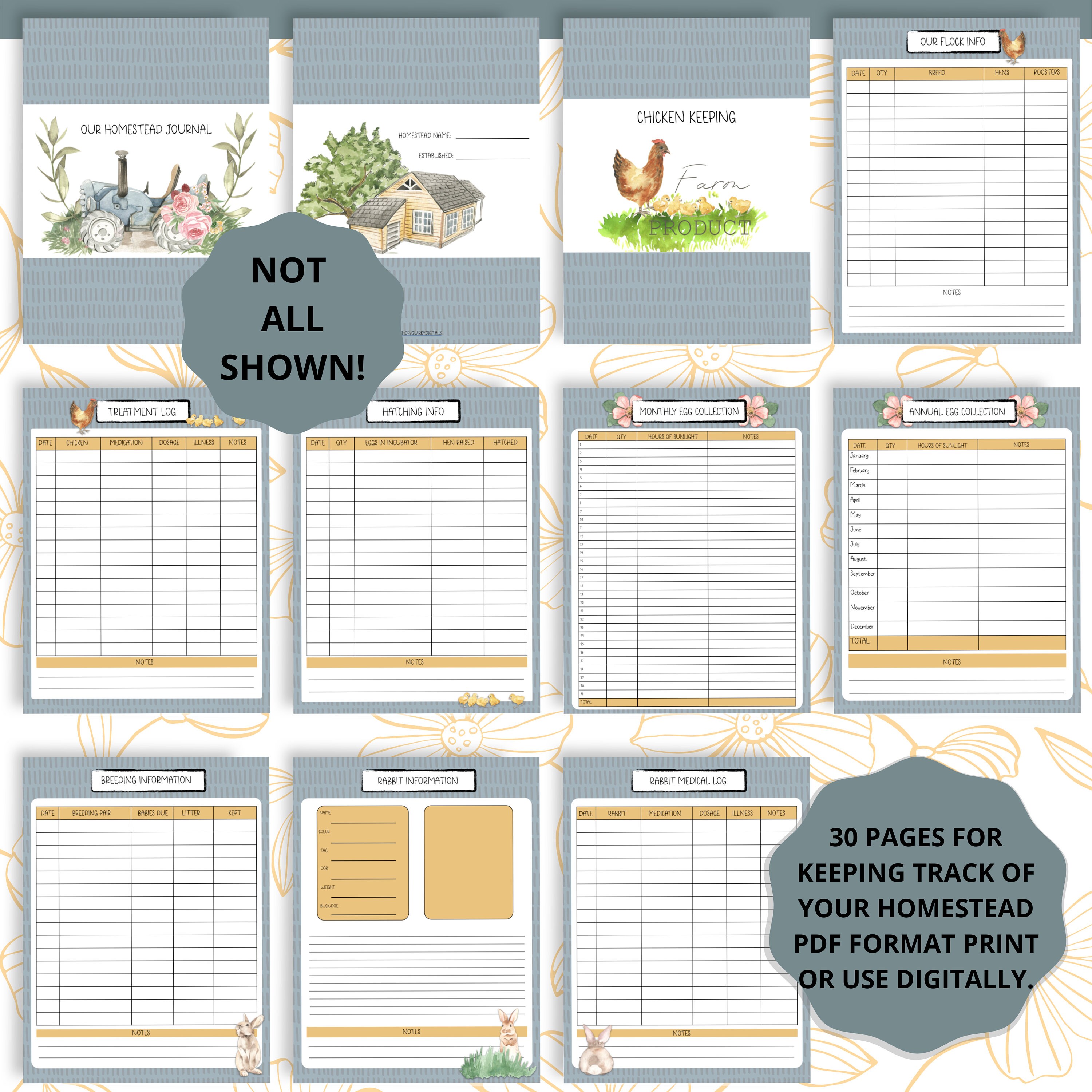 Homestead Journal Planner Printable Set - Etsy