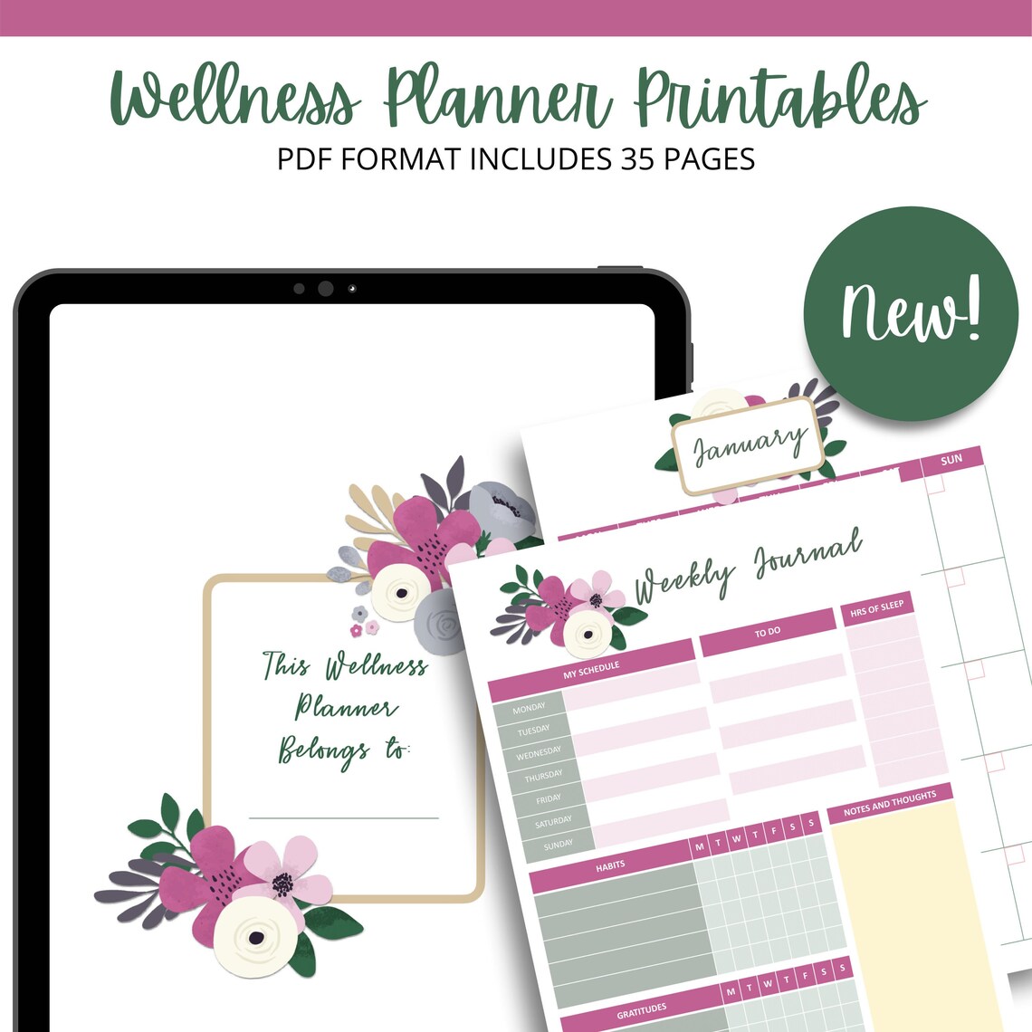 Printable Wellness Planner - Etsy