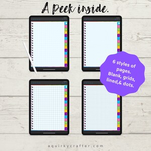 Rainbow Digital Notebook With Bonus Digital Stickers. - Etsy