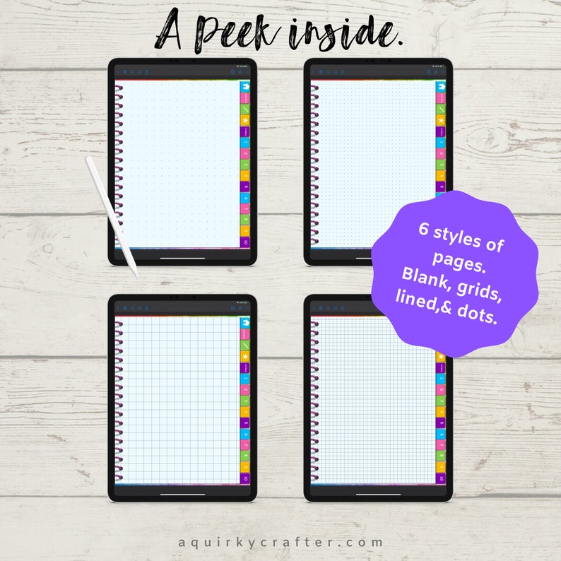 Rainbow Digital Notebook With Bonus Digital Stickers. - Etsy