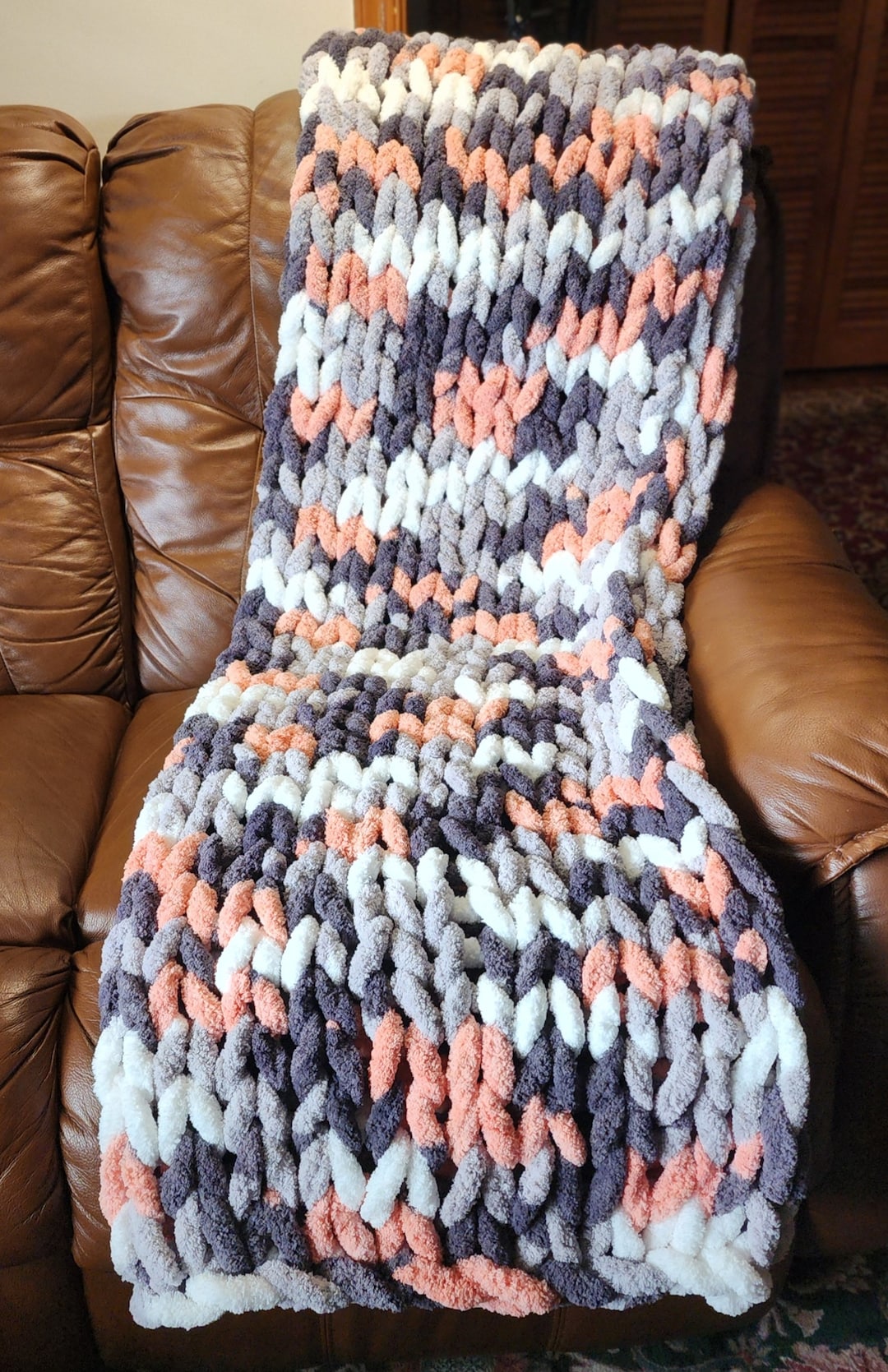 Chunky Chenille Hand Knit Blanket, Becozi Chenille Chunky Yarn ...