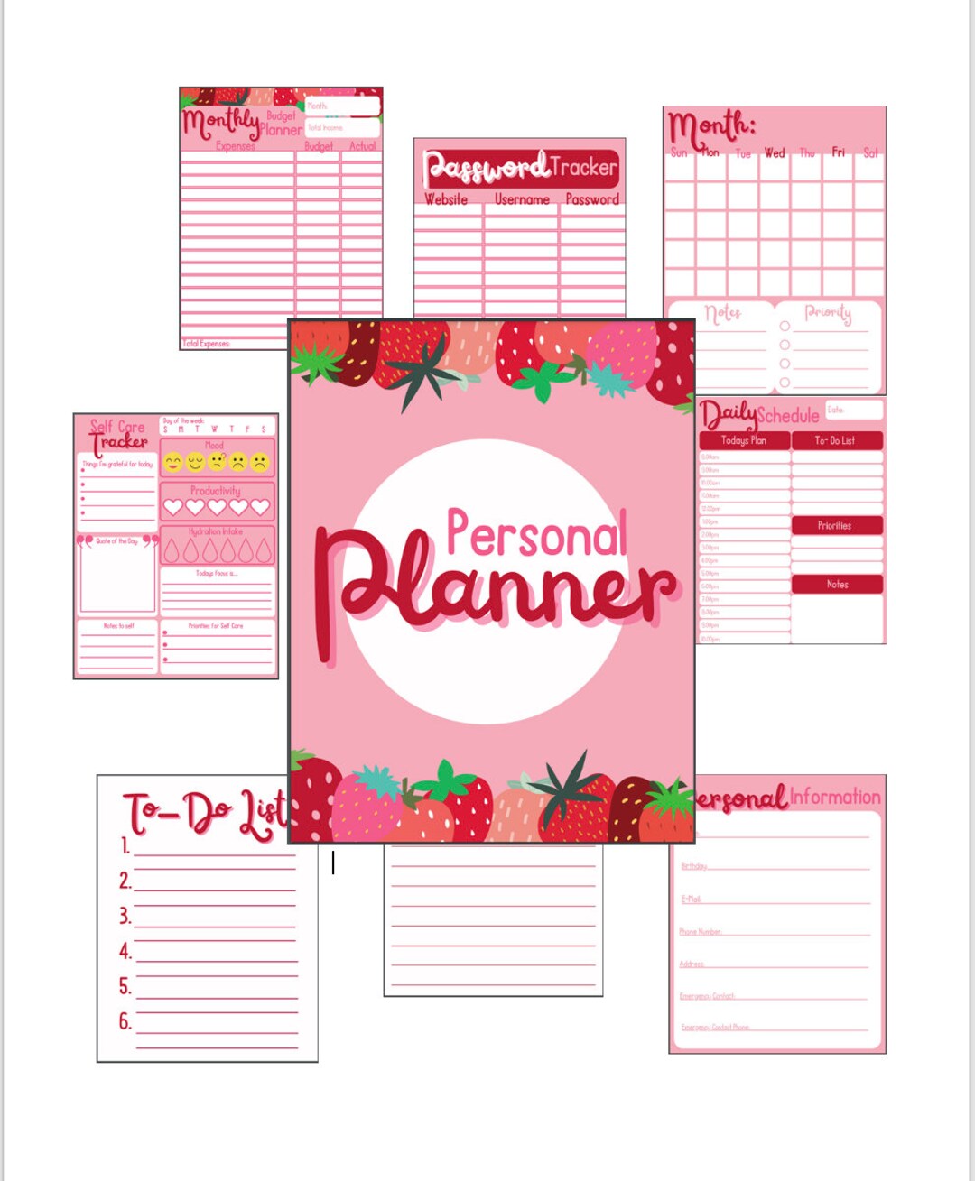 Personal Planner Strawberry Fields Forever small Size - Etsy